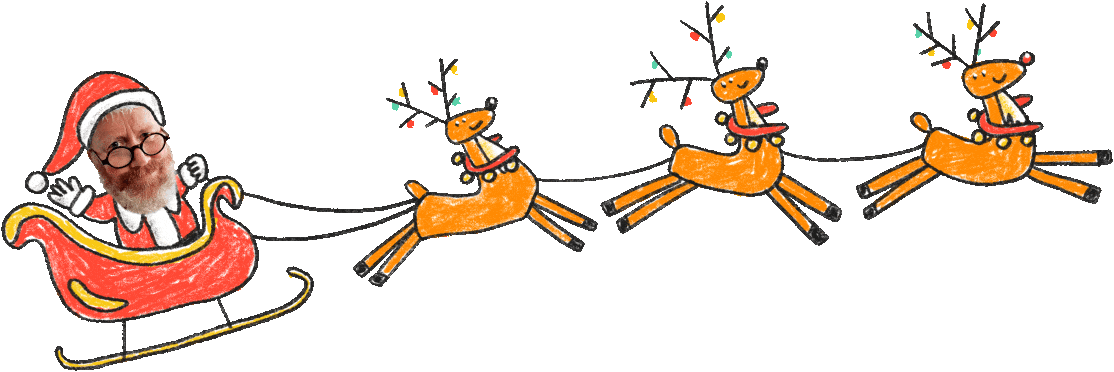 Santa Sleigh And Reindeer Gif